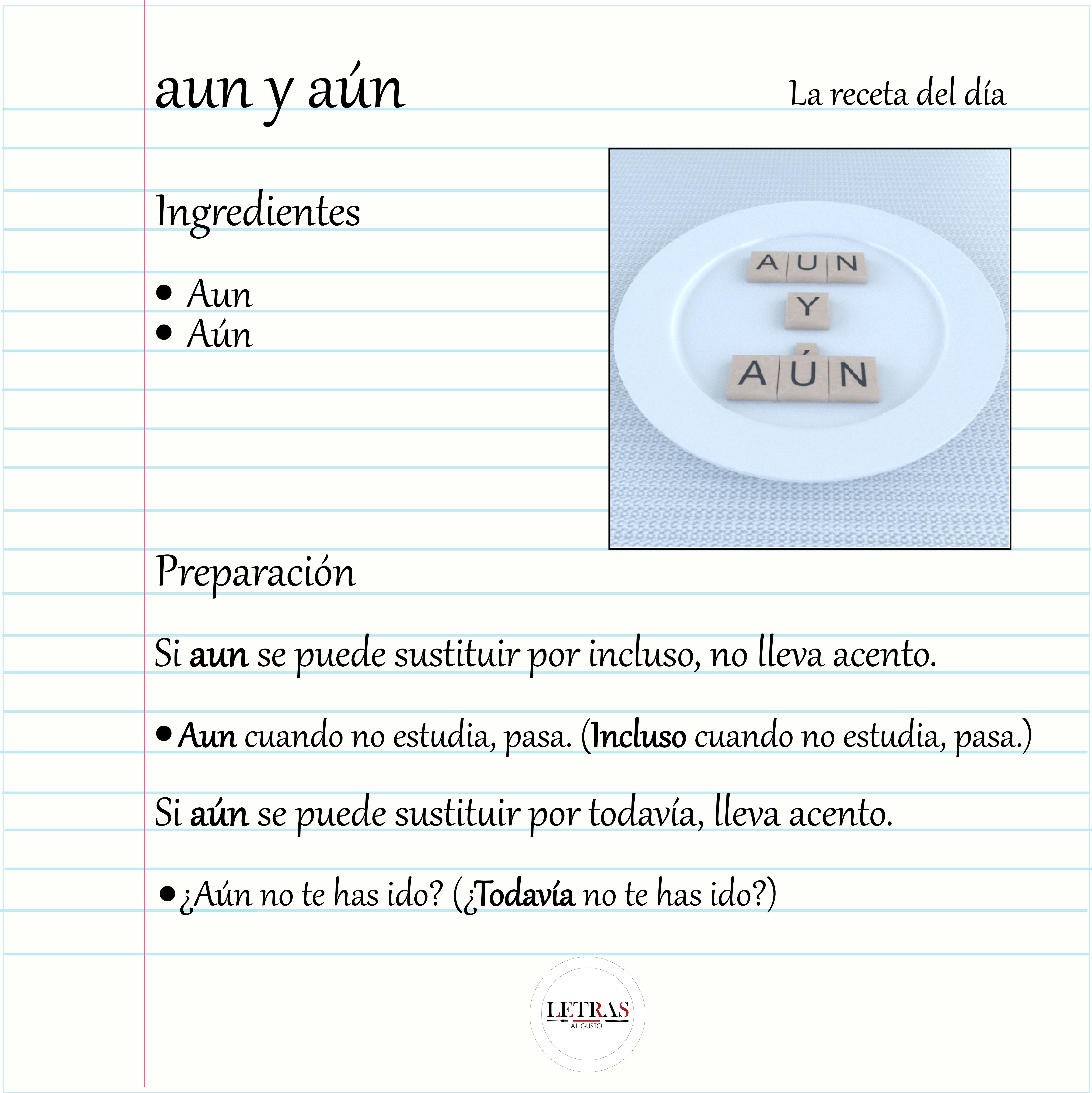 Diferencias entre aun y aún | Letras al Gusto