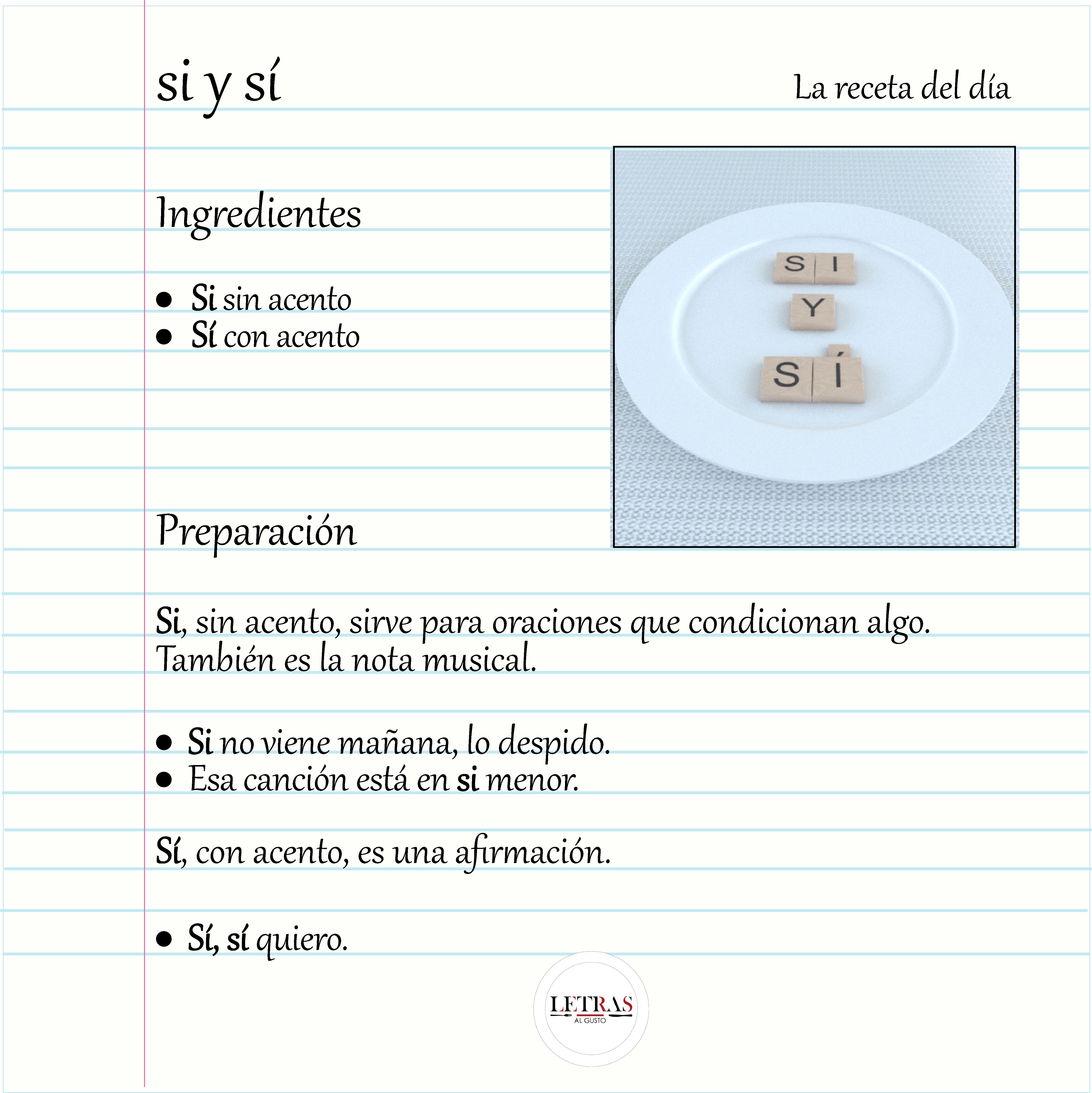 Diferencias entre si y sí | Letras al Gusto
